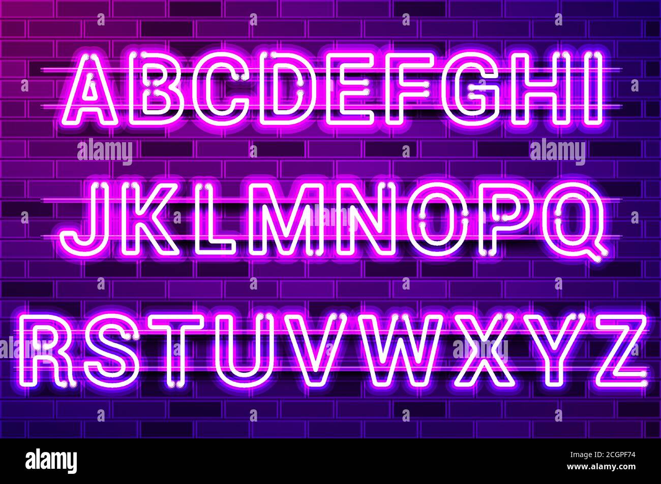 Neon font purple Stock Vector Images - Alamy