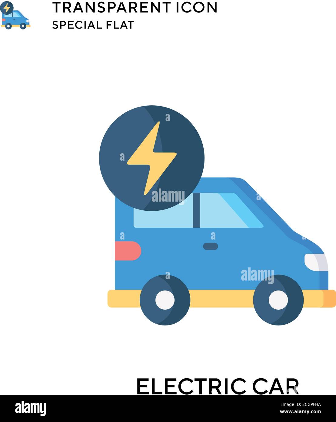 Electric car vector icon. Flat style illustration. EPS 10 vector Stock ...