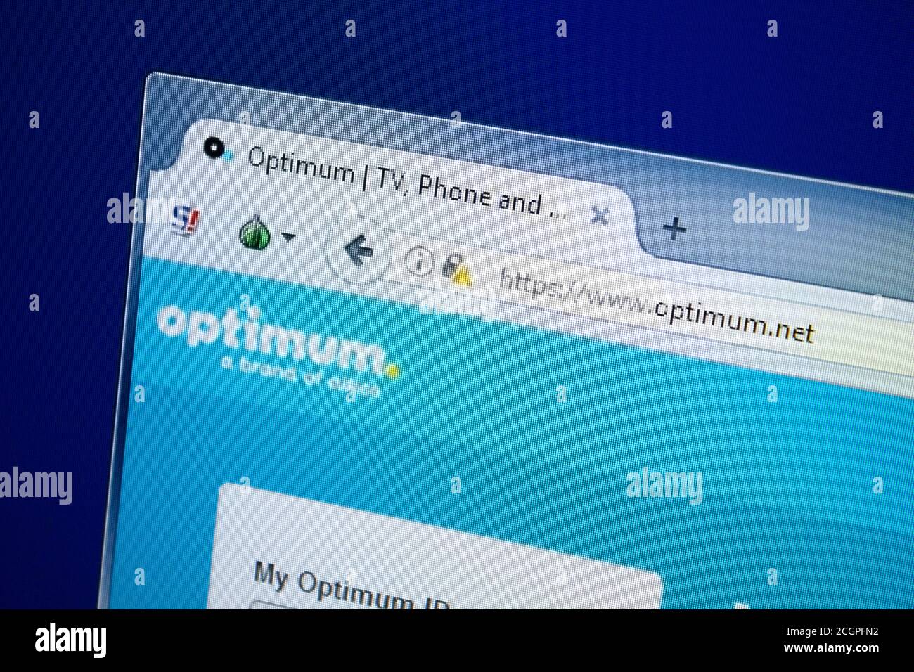 Ryazan, Russia - August 26, 2018: Homepage of Optimum website on the ...