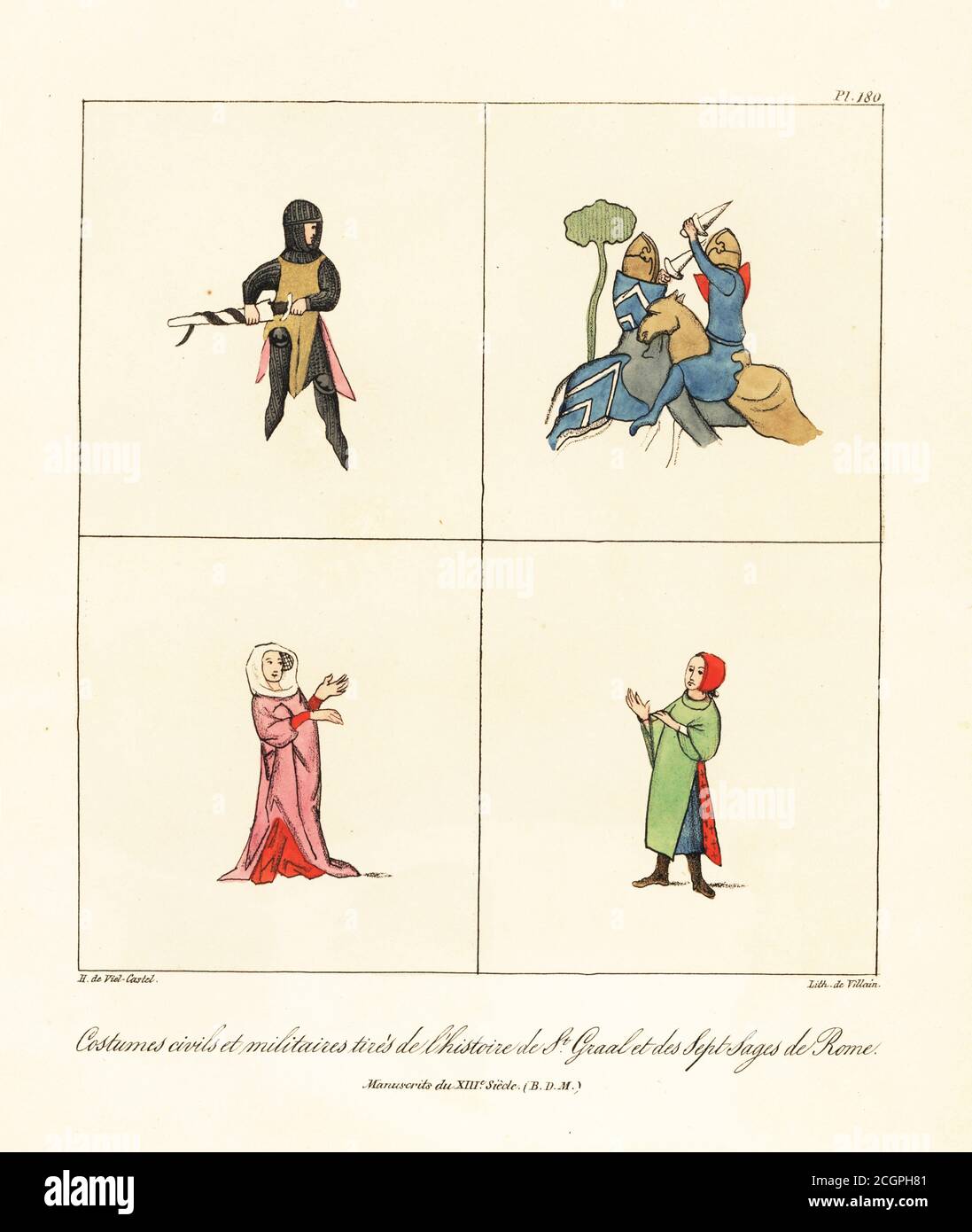 Medieval knights manuscript hi-res stock photography and images - Alamy