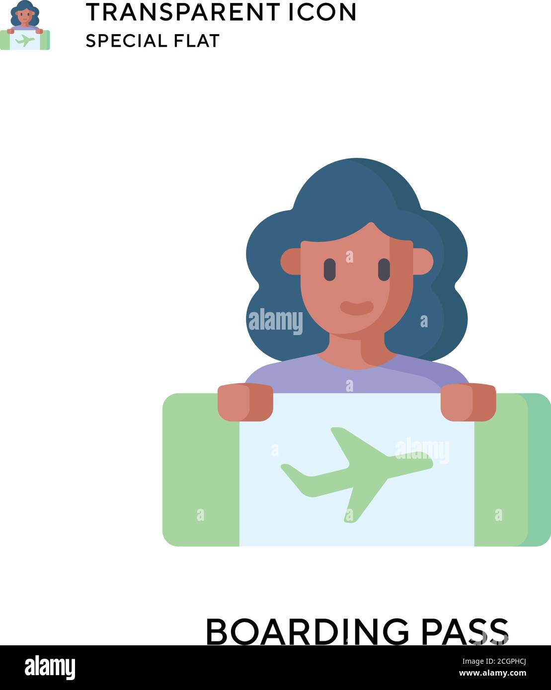 Boarding pass vector icon. Flat style illustration. EPS 10 vector Stock ...