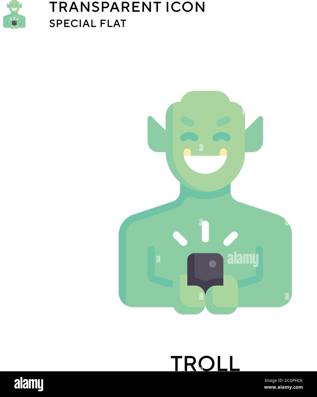 Troll vector icon. Flat style illustration. EPS 10 vector Stock Vector ...