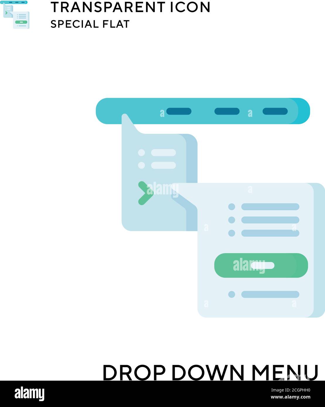Drop down menu vector icon. Flat style illustration. EPS 10 vector ...