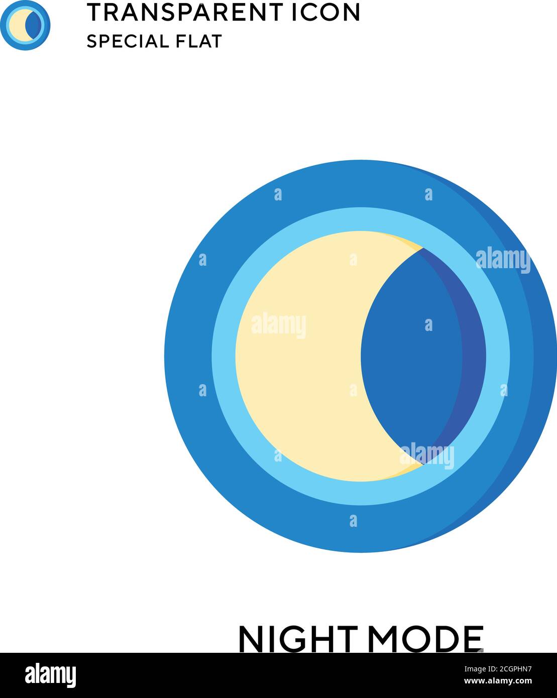 Night mode vector icon. Flat style illustration. EPS 10 vector Stock ...