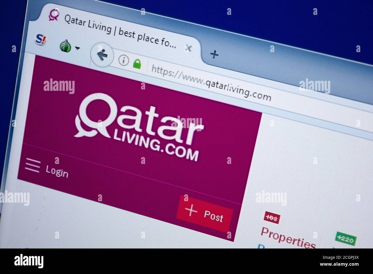 Ryazan, Russia - August 26, 2018: Homepage of Qatar Living website on ...