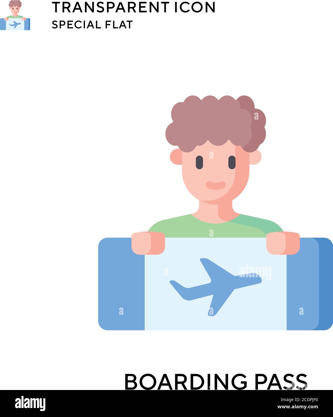 Boarding pass vector icon. Flat style illustration. EPS 10 vector Stock ...