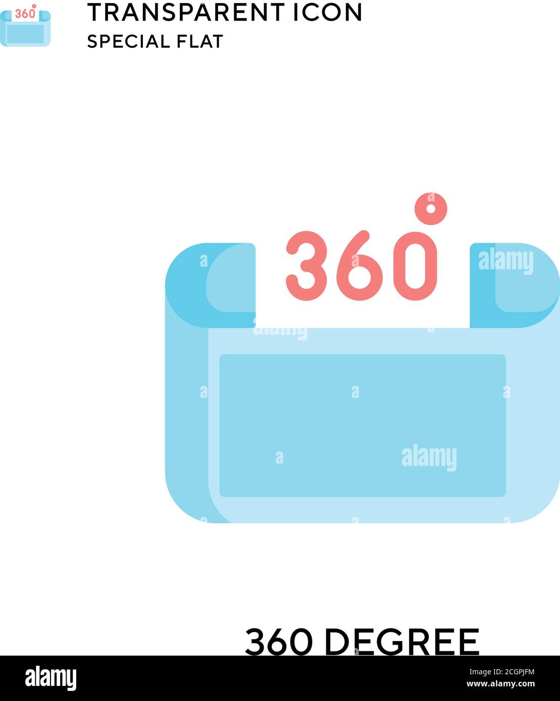 360 degree vector icon. Flat style illustration. EPS 10 vector Stock ...