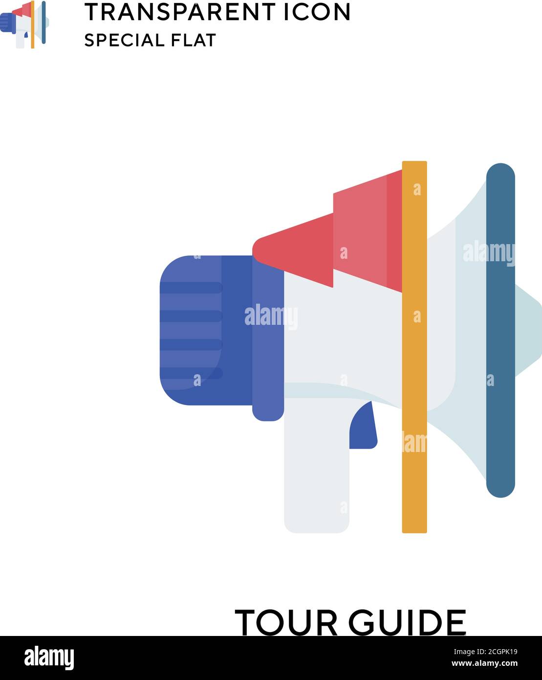 Tour guide vector icon. Flat style illustration. EPS 10 vector Stock ...