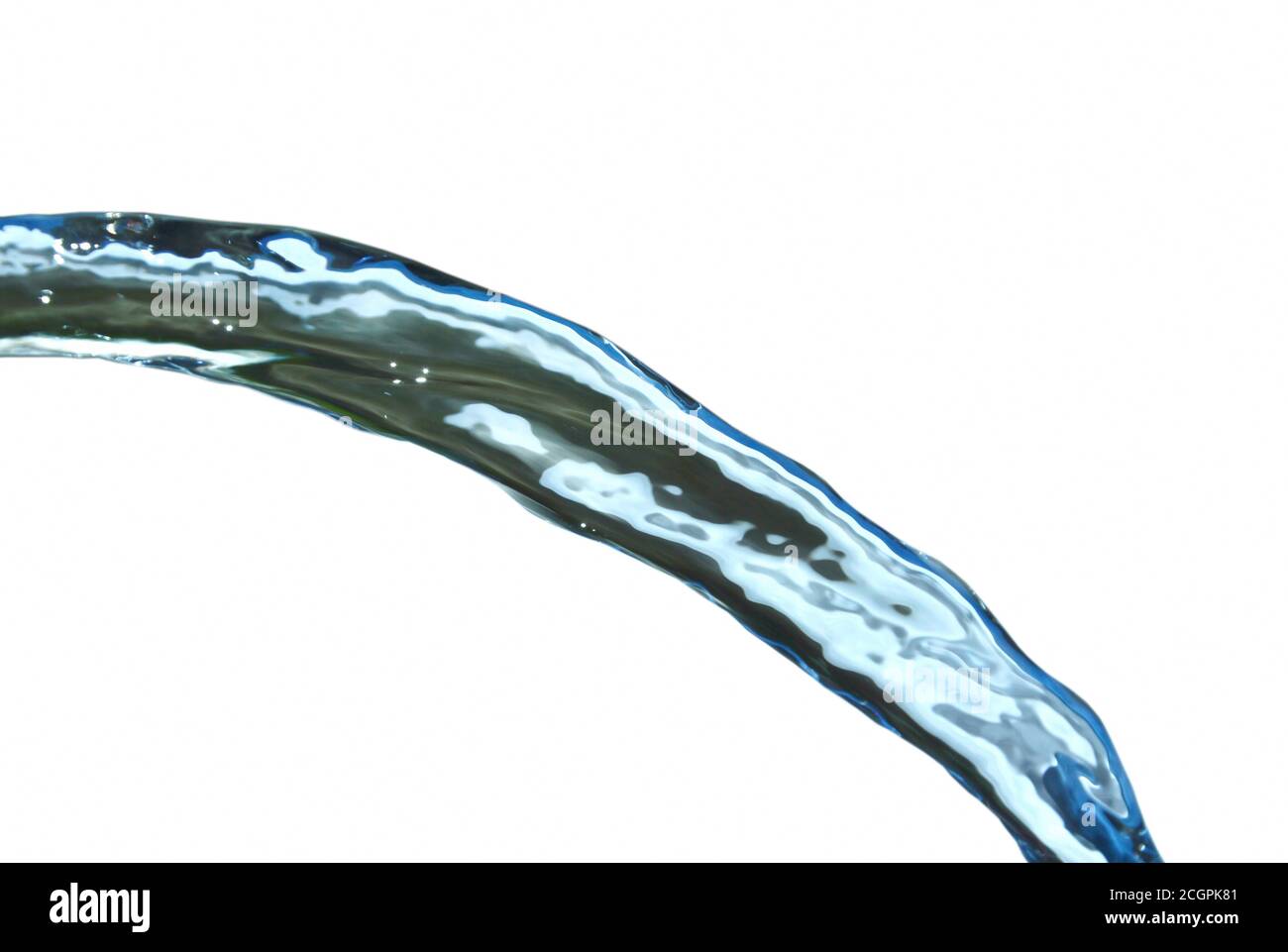 water curve flow and splashing on white background Stock Photo - Alamy