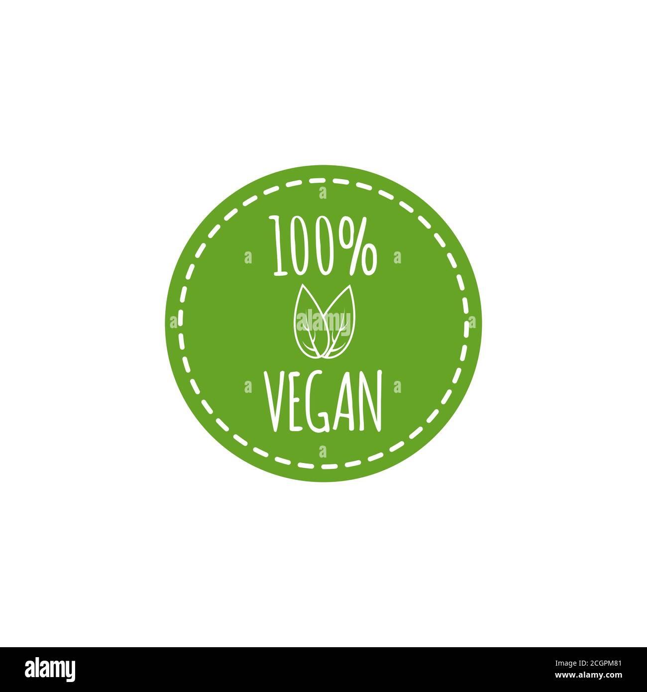 Vector round vegan logo with leaf. Vector elements for labels, logos ...
