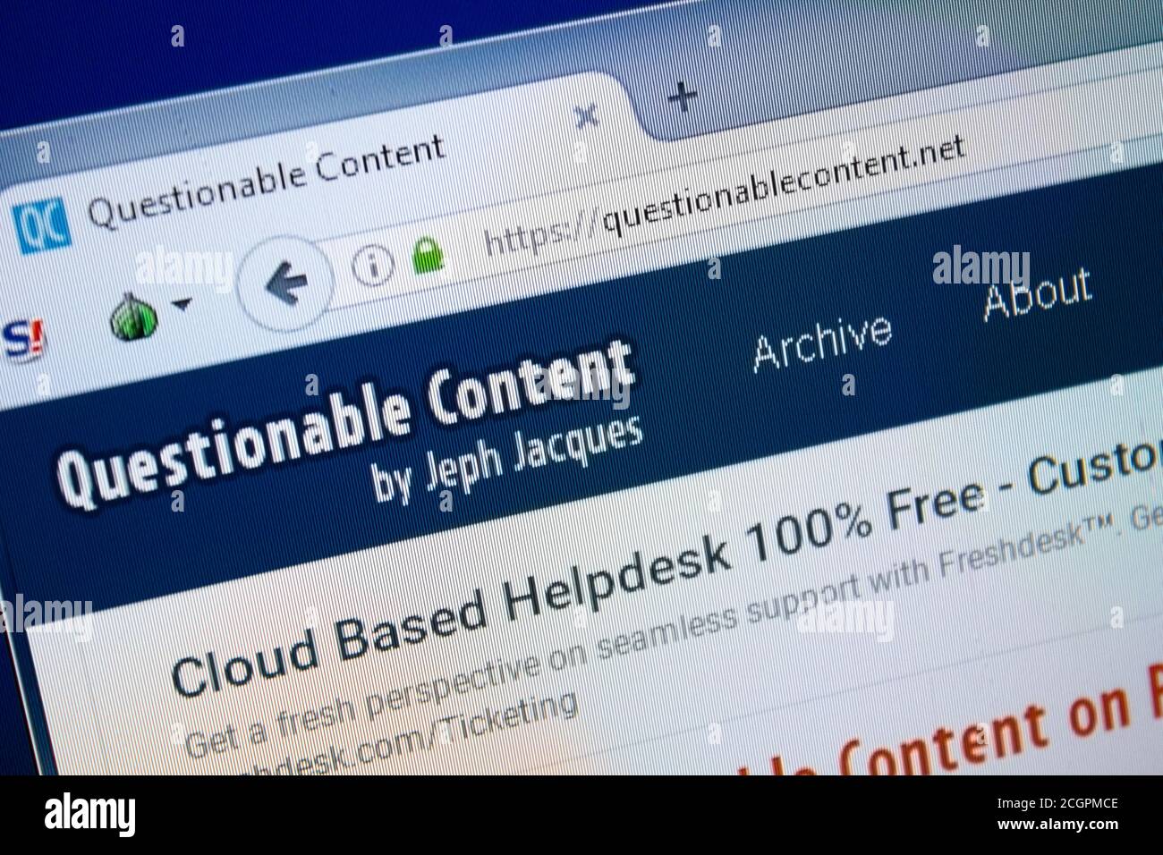 Ryazan, Russia - August 26, 2018: Homepage of Questionable Content ...