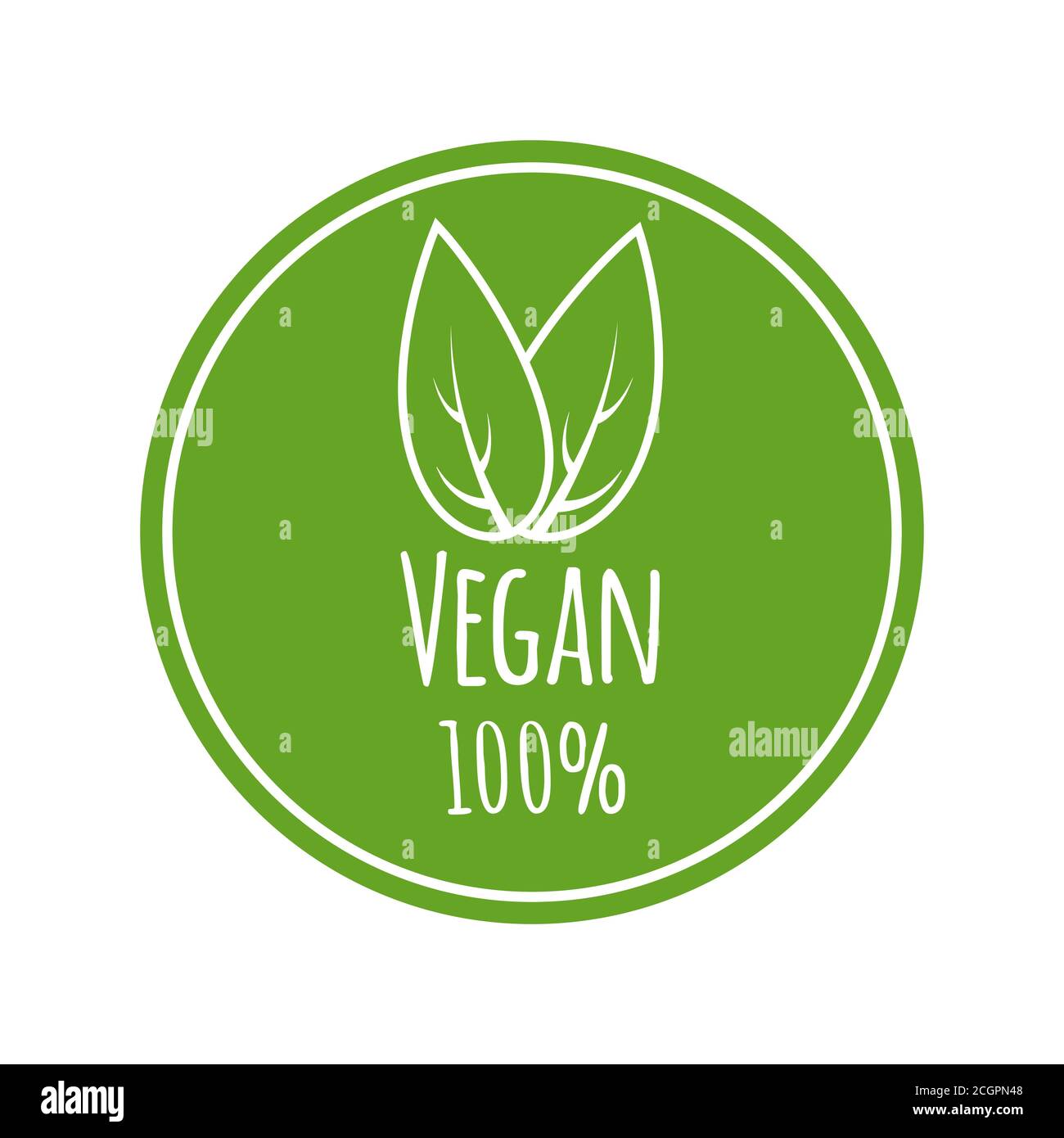 Vegan vector logo. Round eco, green logo. Vegan food sign with leaves ...