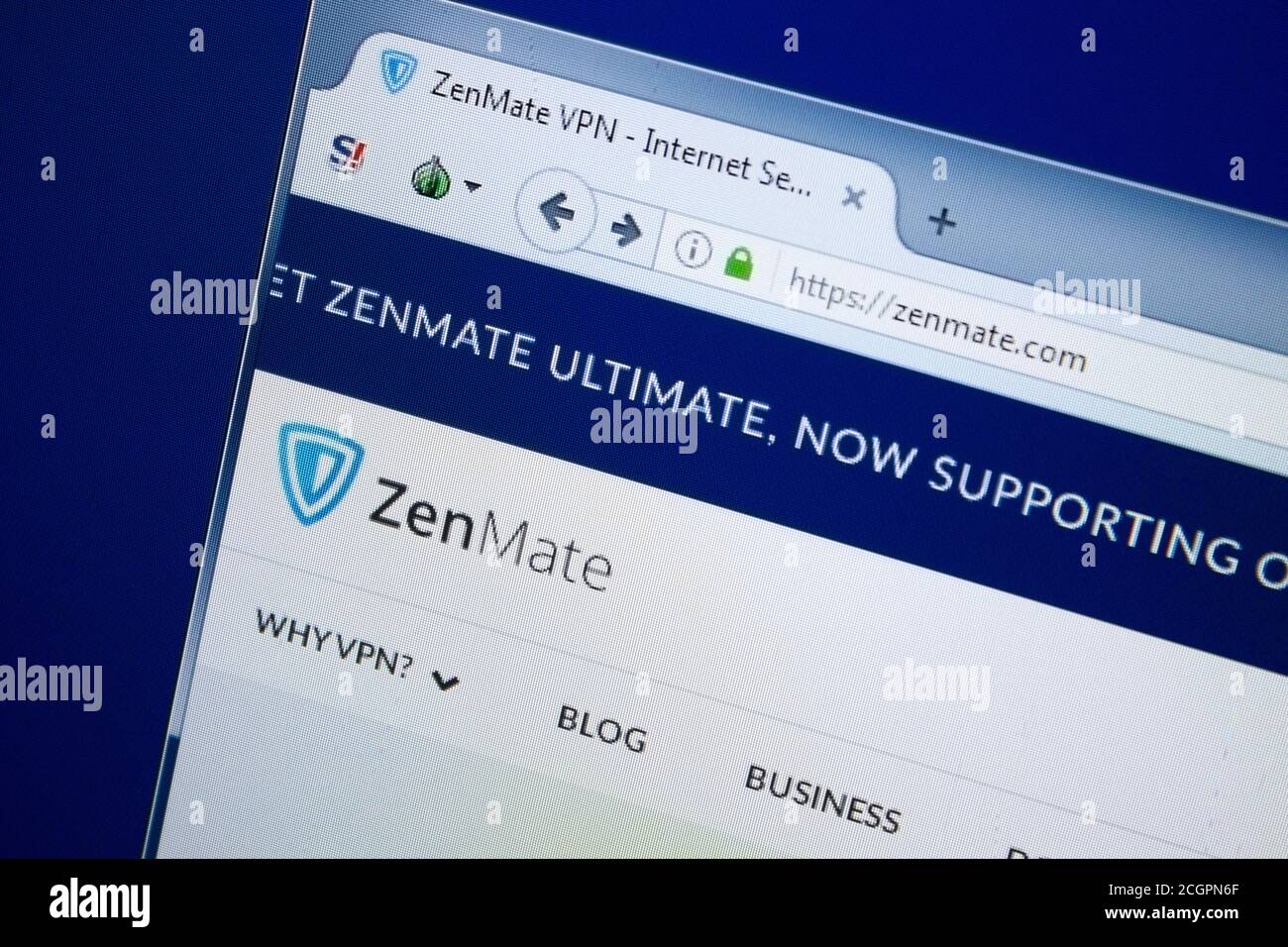 Ryazan, Russia - August 26, 2018: Homepage of Zen Mate website on the ...