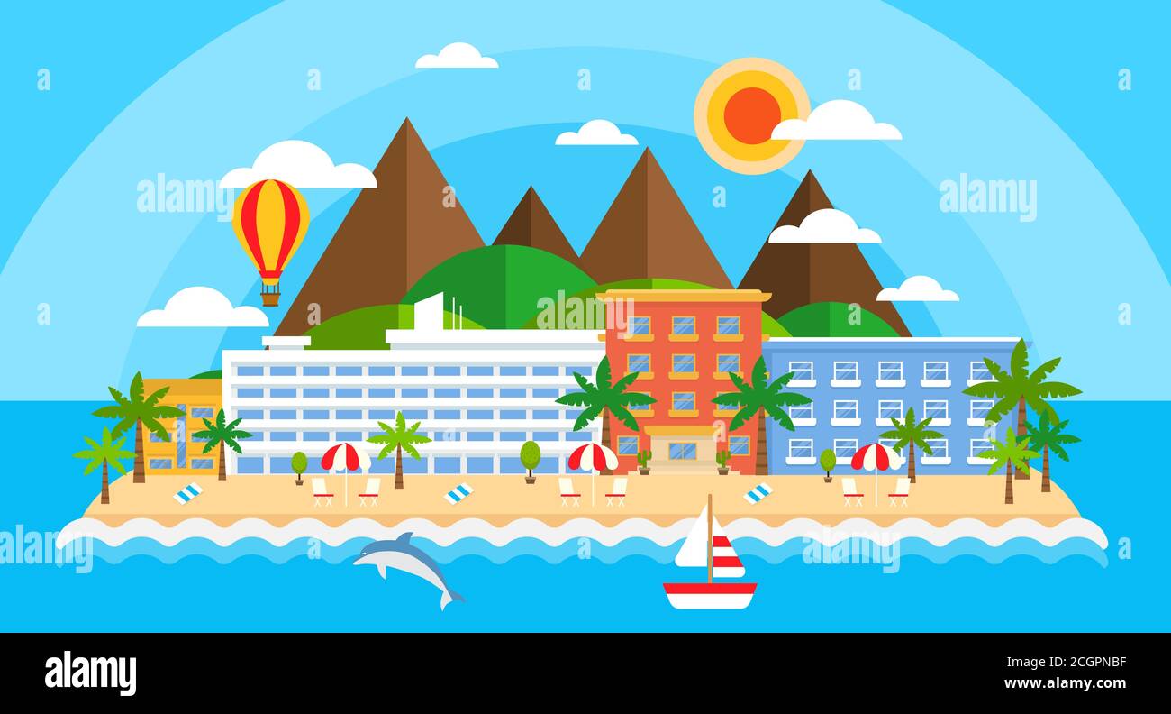 Palm on the mountains Stock Vector Images - Alamy