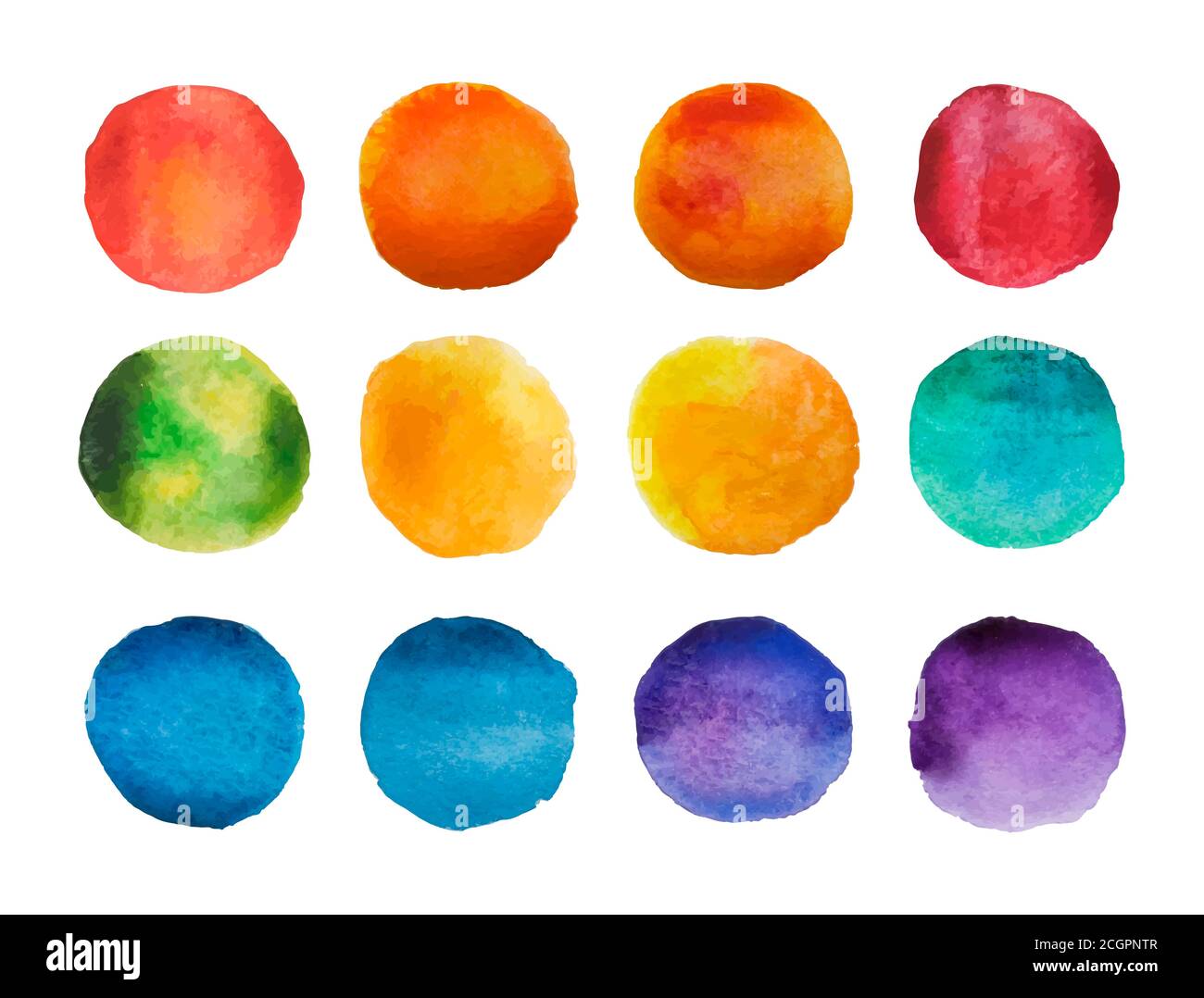Vector set of rainbow watercolor circles hi-res stock photography and ...