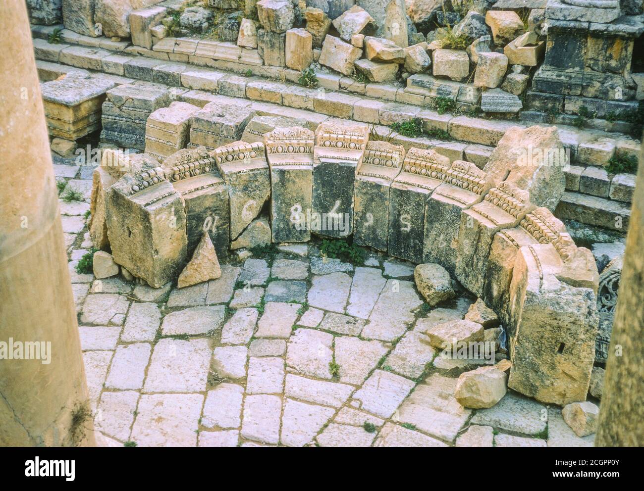 Jerash, Jordan. Gerasa Greco-Roman Ruins. Arch Stones Numbered for ...