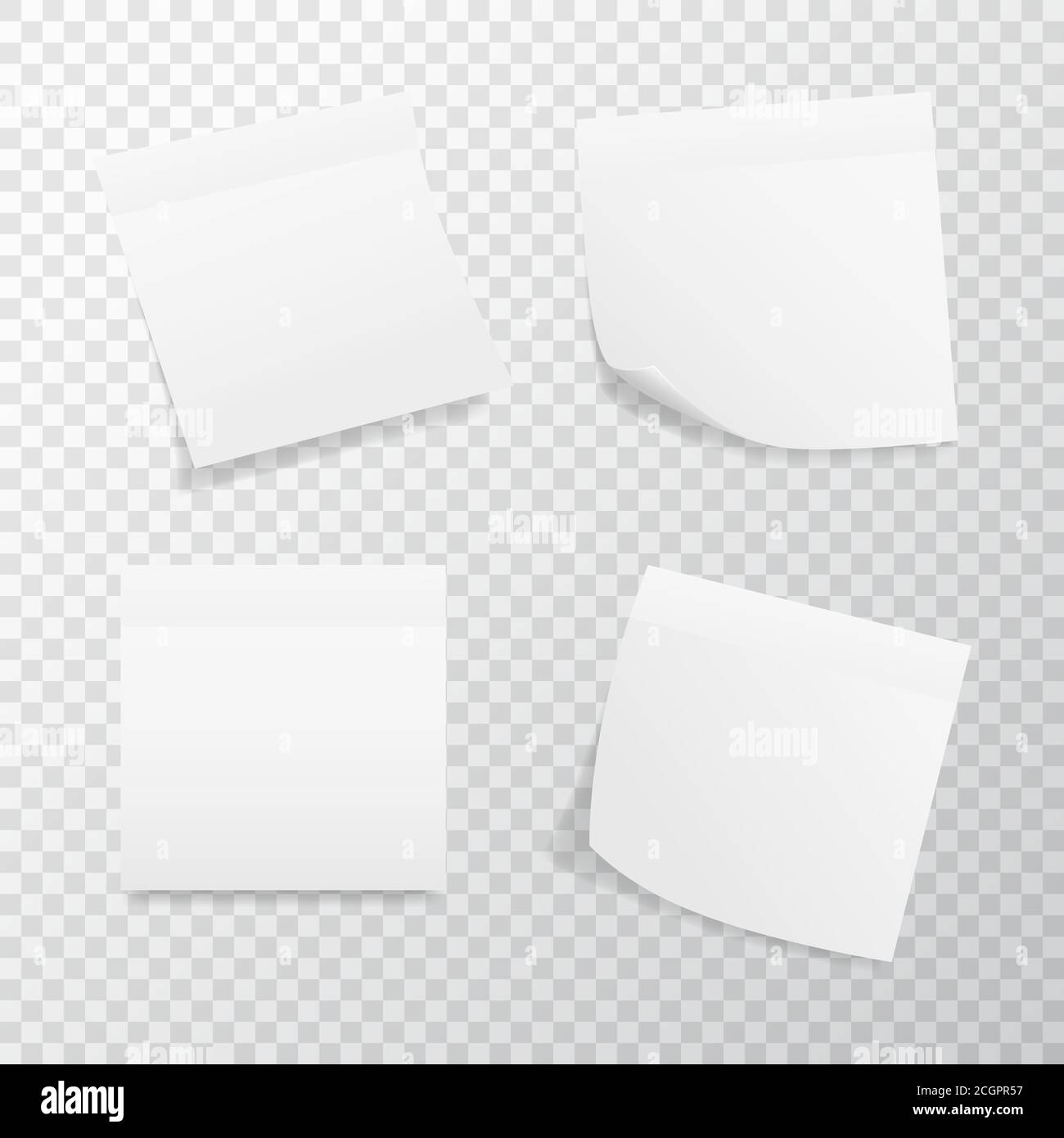 White square sticker set on transparent background. Realistic stickers ...
