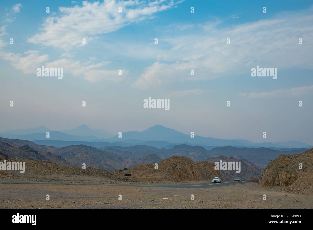 Saudi Village, dessert and Mountains with Dessert Road, Saudi Arabian ...