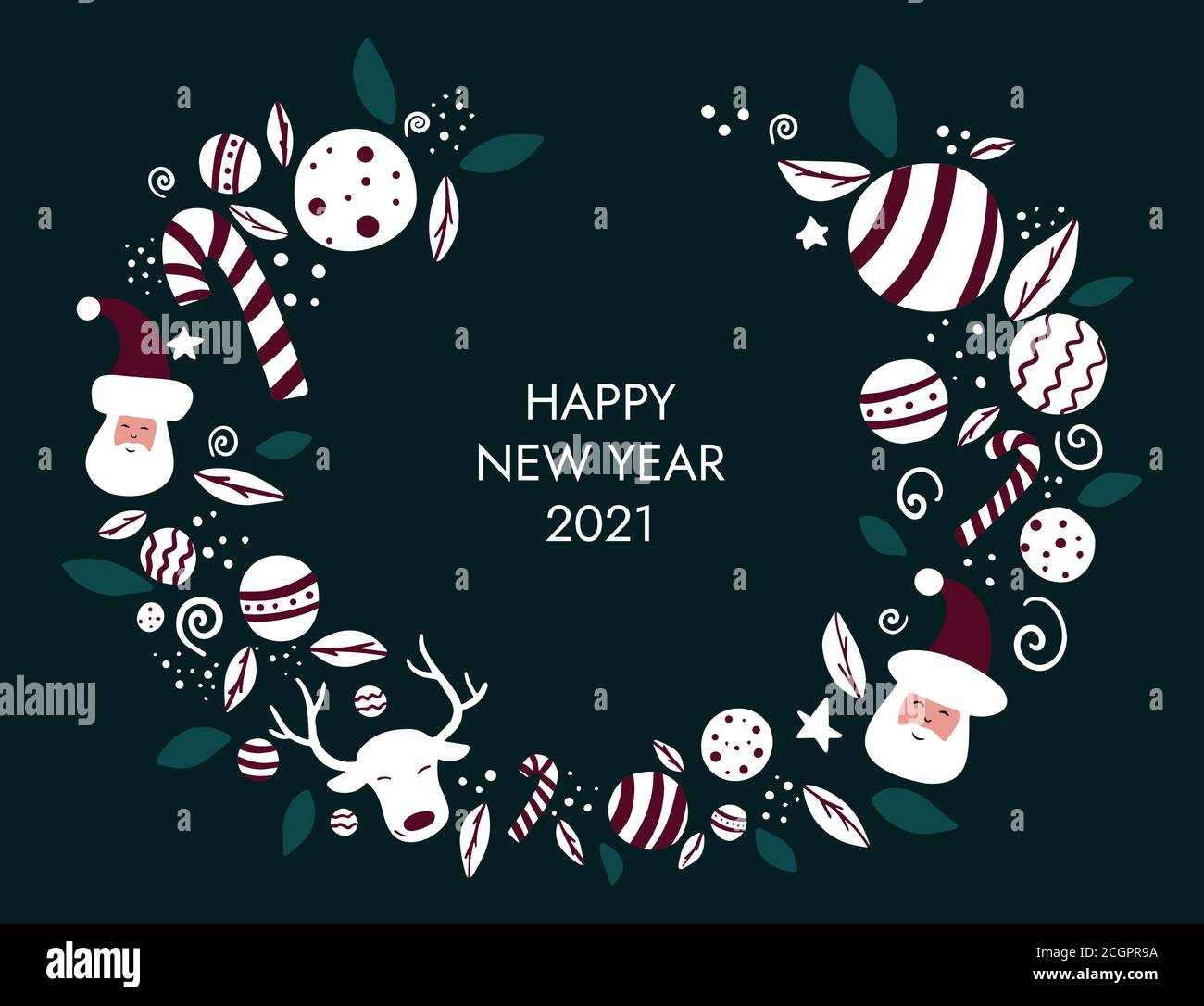 Christmas collection with seasonal elements, Santa Stock Vector Image ...