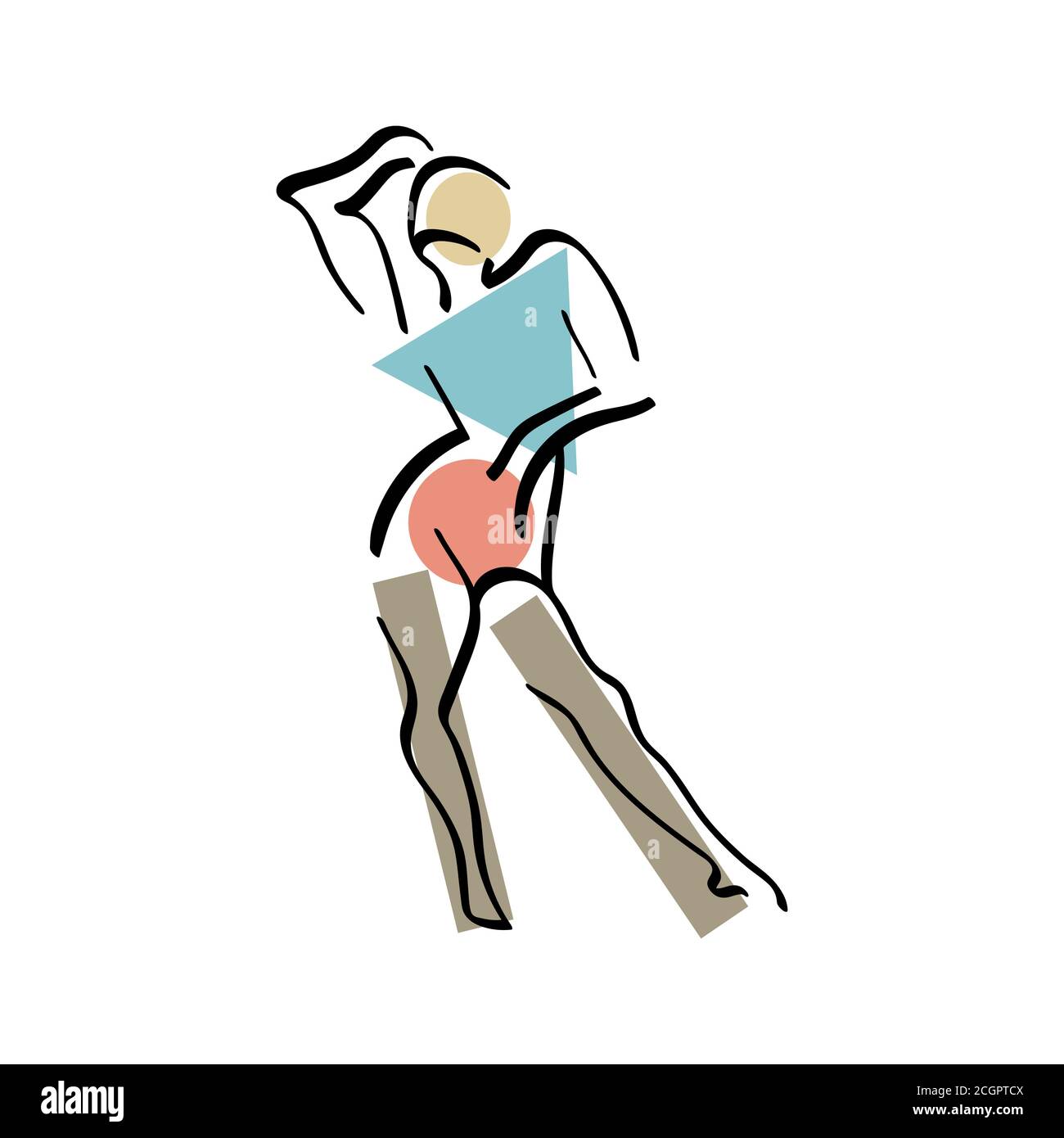 Woman figure in sketch style. Hand drawn lady isolated on white ...