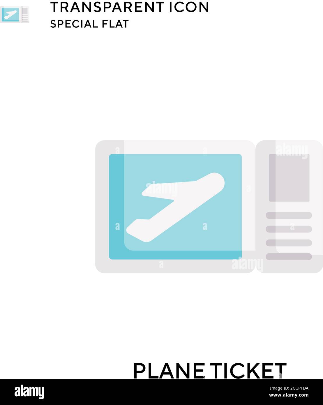 Plane ticket vector icon. Flat style illustration. EPS 10 vector Stock ...