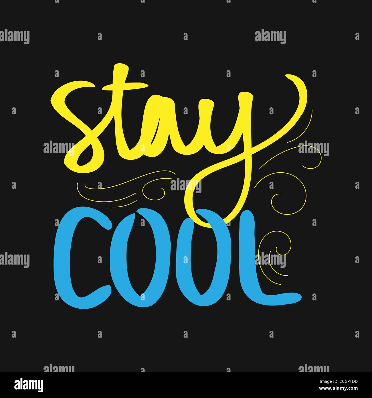 Unique hand drawn lettering: Stay cool. Vector elements for greeting ...