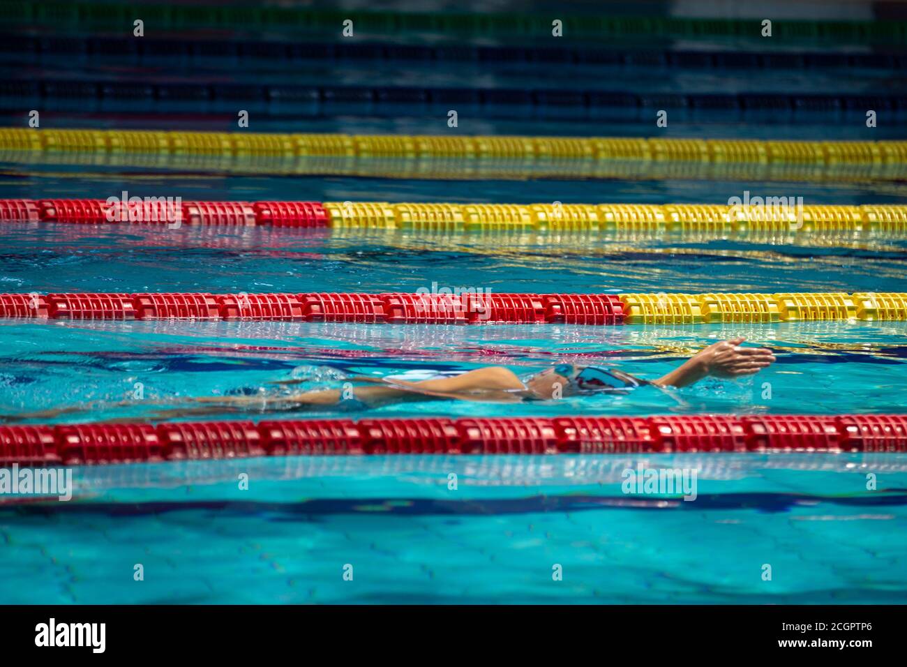 Swimming pool and splitting paths Stock Photo - Alamy