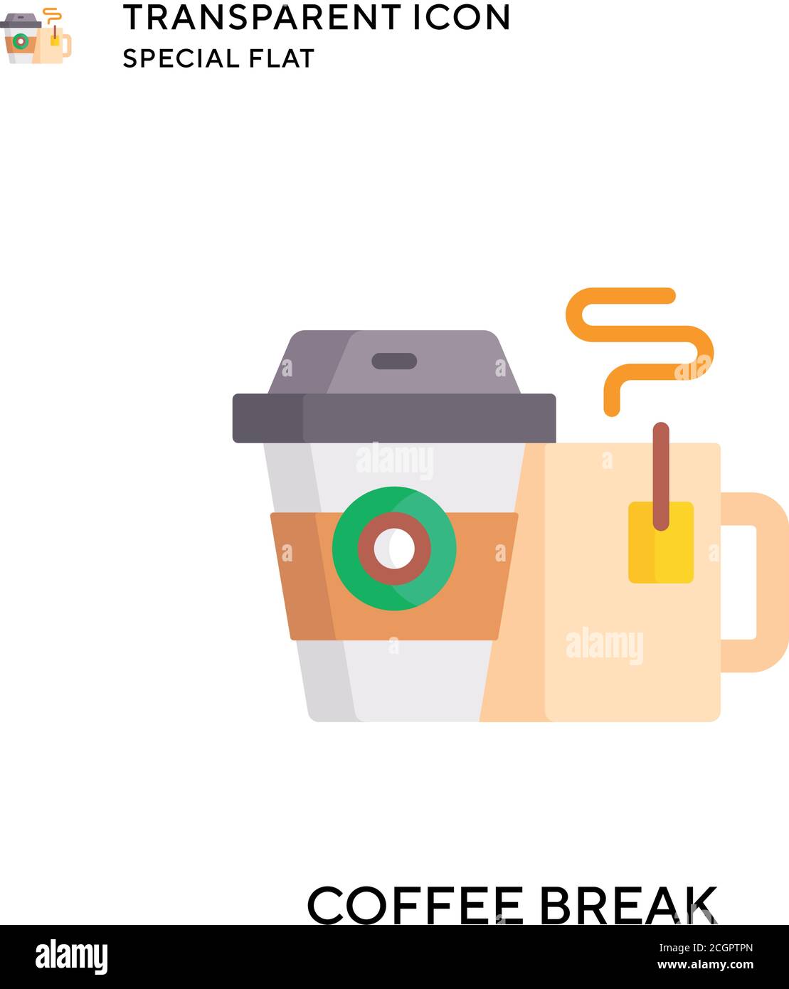 Coffee break vector icon. Flat style illustration. EPS 10 vector Stock ...