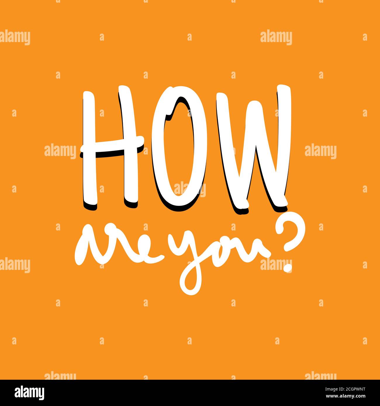 How are you written on a warm orange background. vector illustration ...
