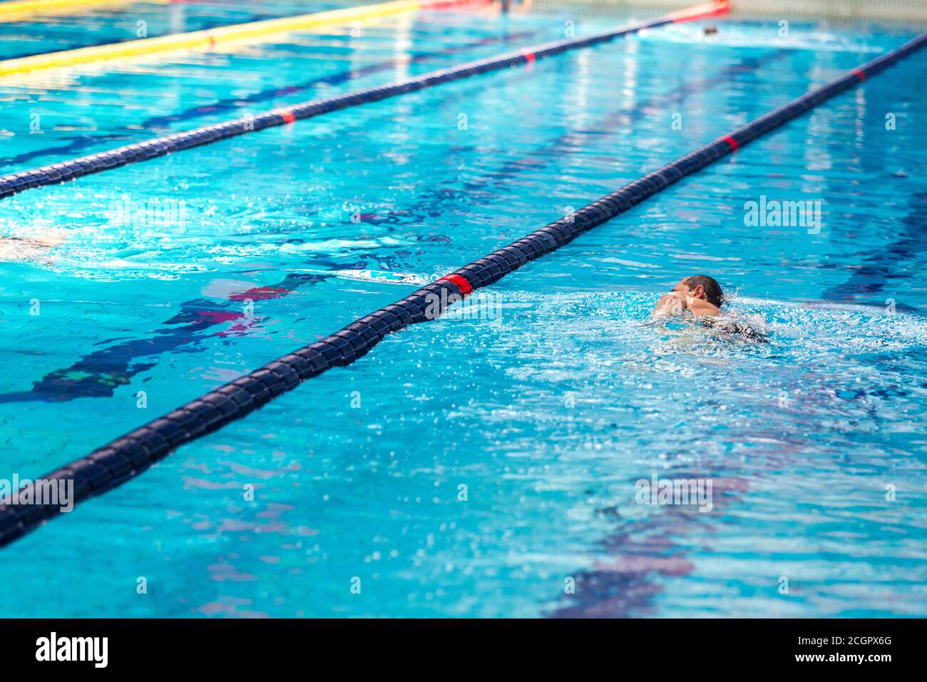 Swimming pool and splitting paths Stock Photo - Alamy
