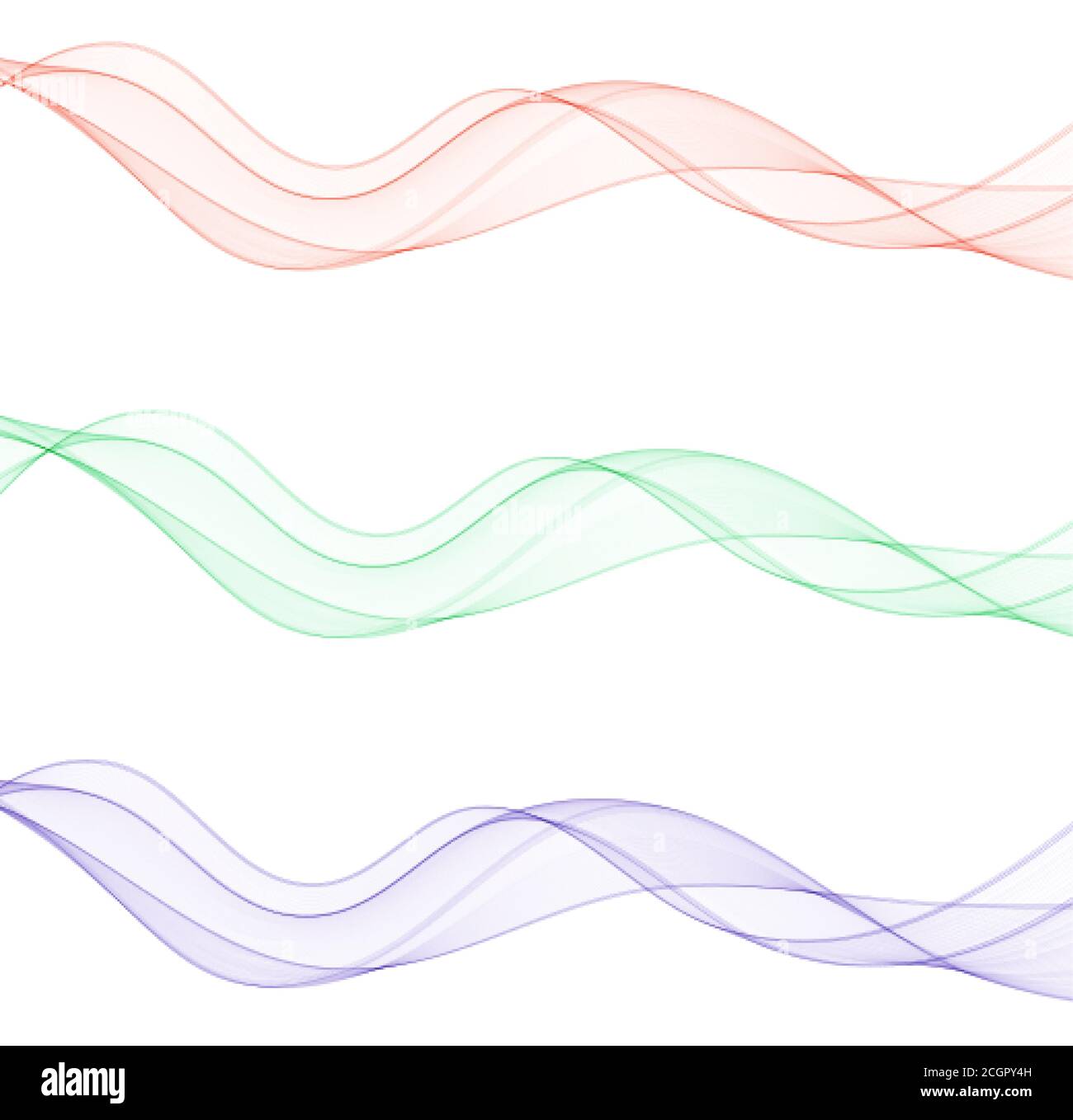 Set of colored beautiful waves. Abstract background. Layout for ...