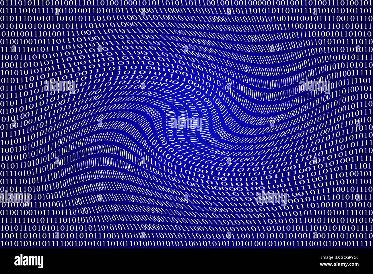 Programming software distorted as a background in 3D rendering Stock ...