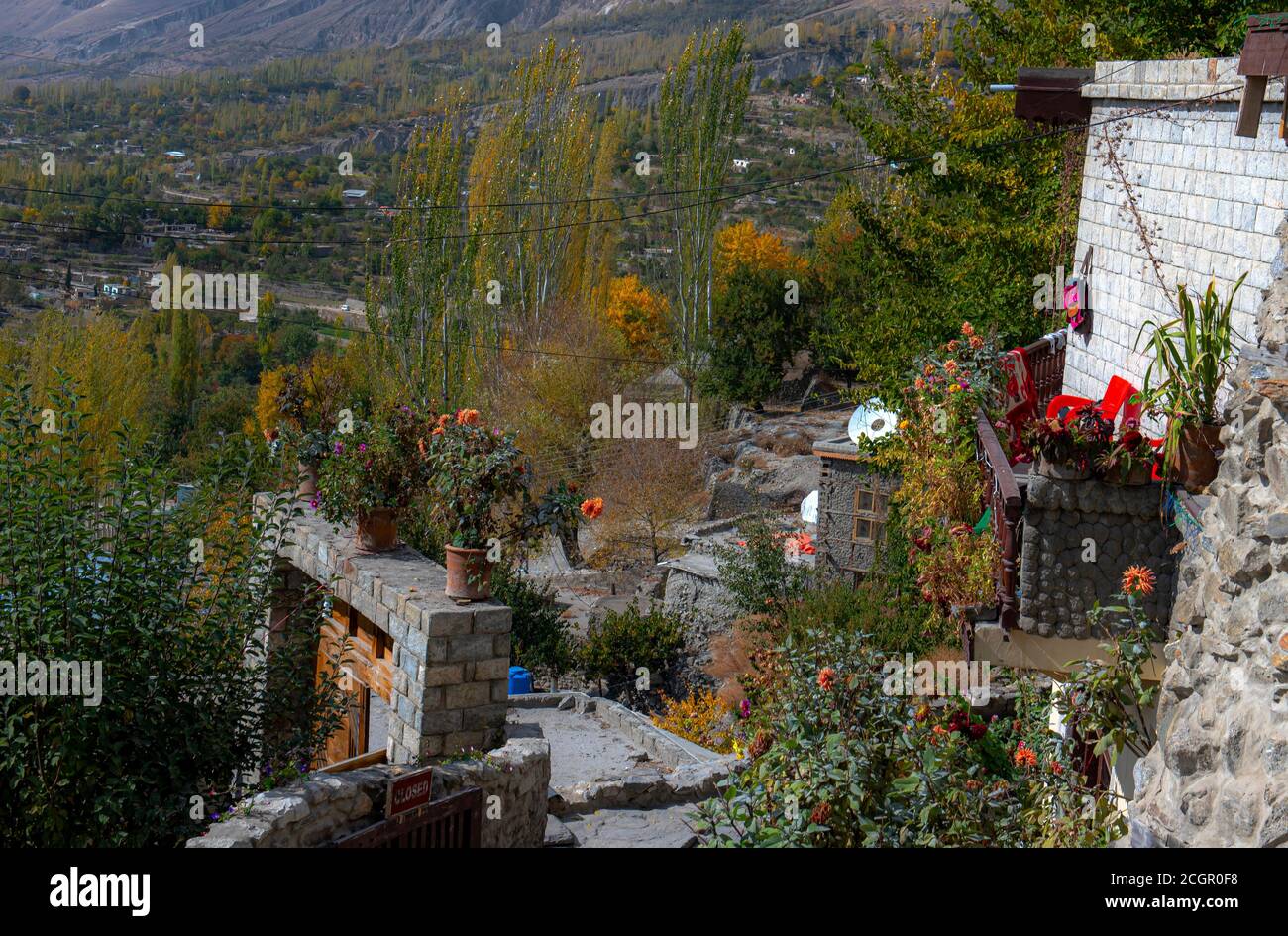 autumn at hunza in norhtern areas of gilgit baltistan , Pakistan Stock ...