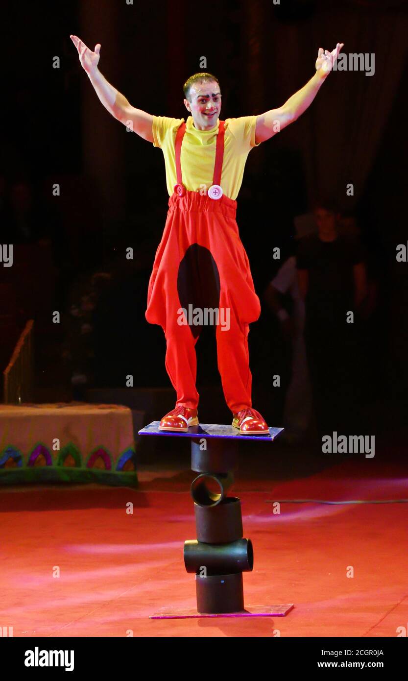 Orenburg, Russia - 12 October 2019 year: Clowns perform in the circus arena Stock Photo - Alamy