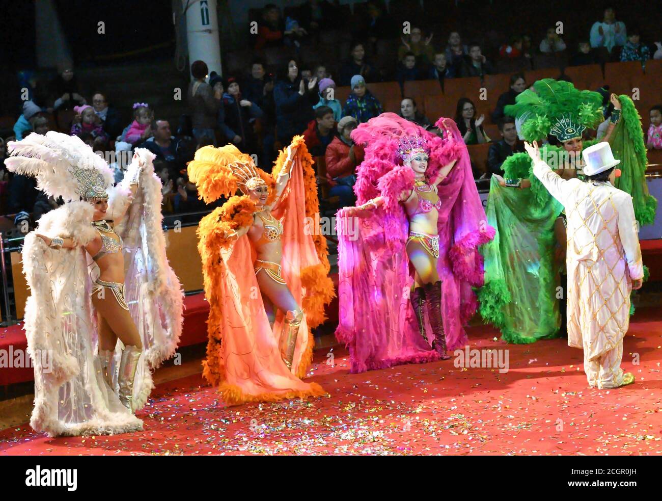 Orenburg, Russia - 12 October 2019 year: Clowns perform in the circus arena Stock Photo - Alamy