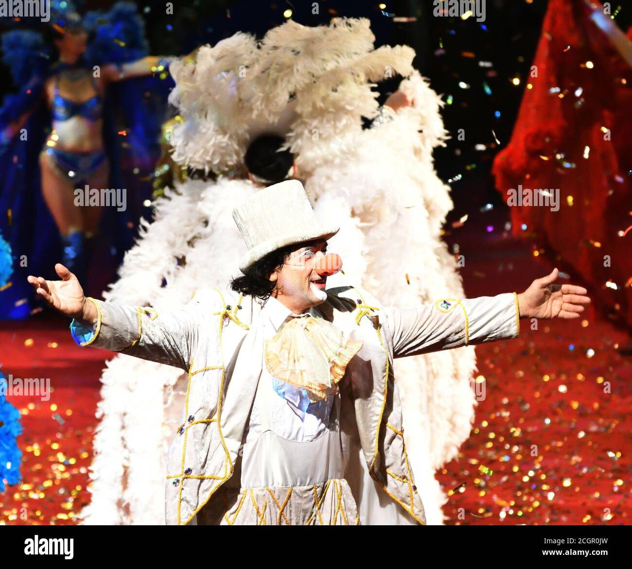 Orenburg, Russia - 12 October 2019 year: Clowns perform in the circus ...