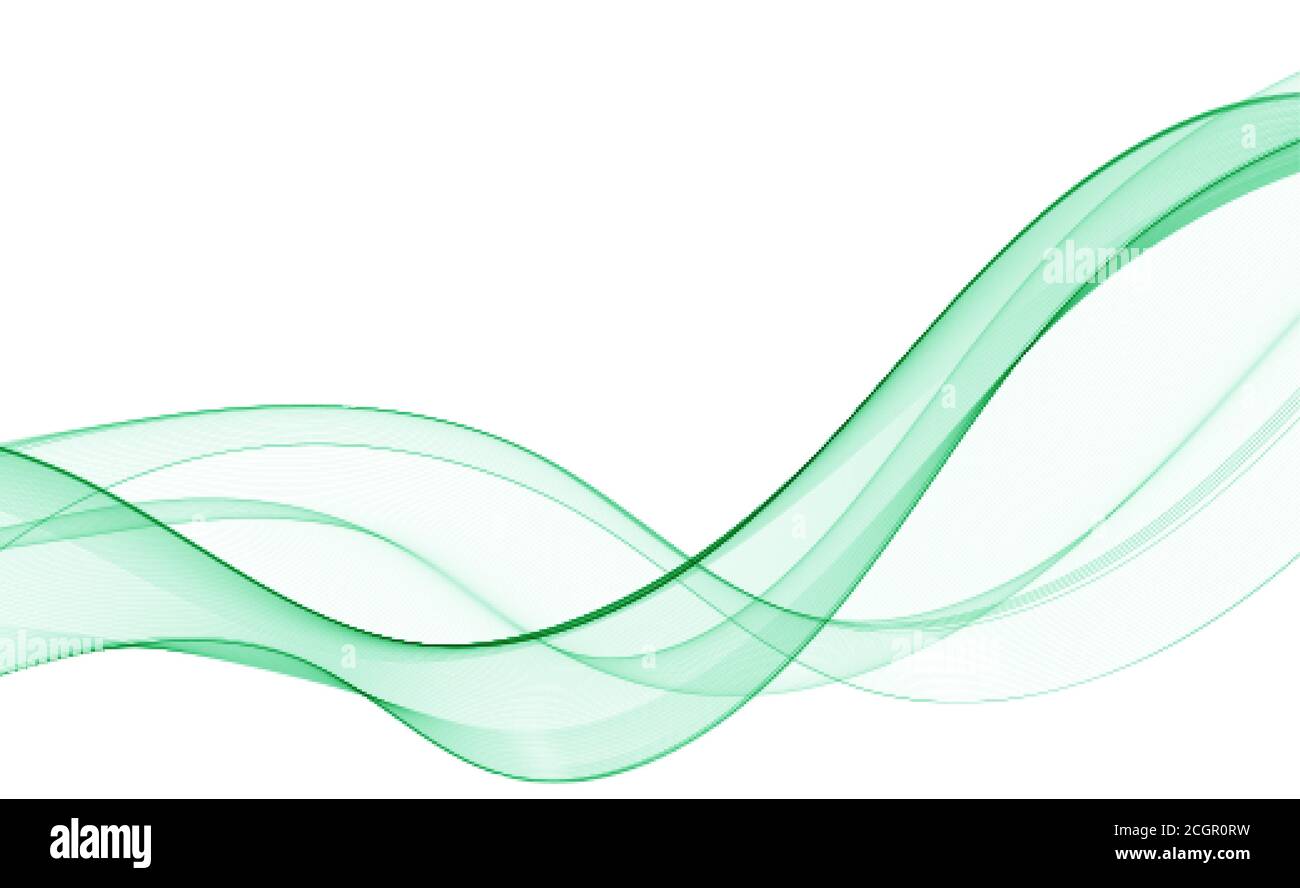 Green abstract wave. curved lines. Vector illustration. eps 10 Stock ...