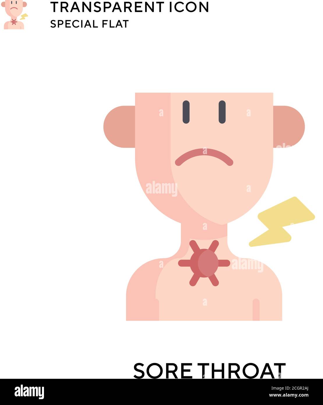 Sore throat vector icon. Flat style illustration. EPS 10 vector Stock Vector Image & Art - Alamy