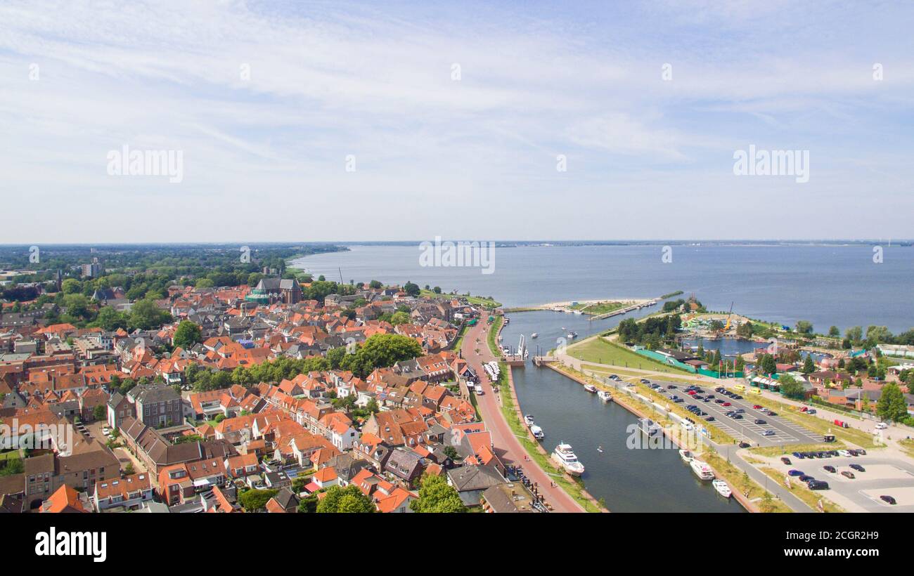 Aerial view on Harderwijk, Netherlands Stock Photo - Alamy