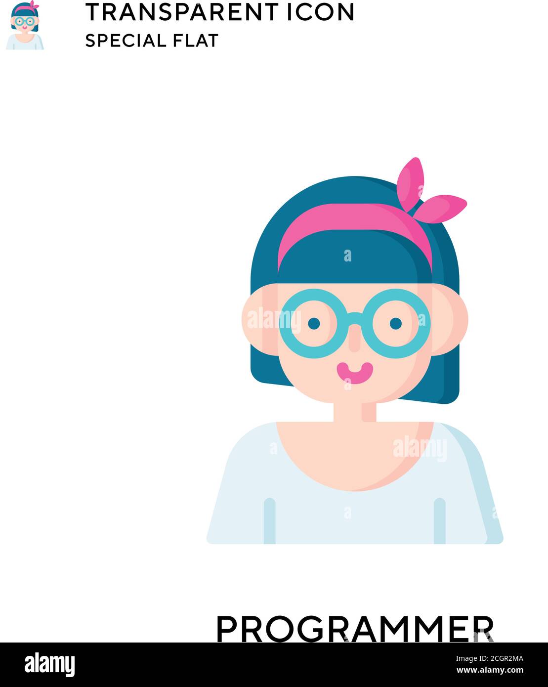 Programmer vector icon. Flat style illustration. EPS 10 vector Stock ...