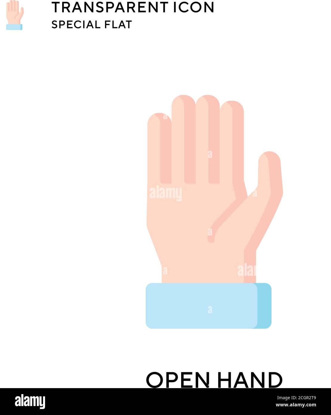 Open hand vector icon. Flat style illustration. EPS 10 vector Stock ...