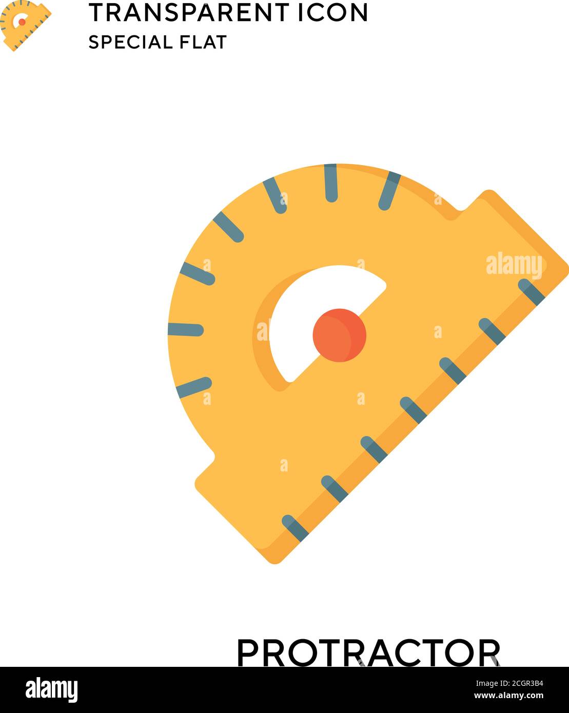 Protractor vector icon. Flat style illustration. EPS 10 vector Stock ...