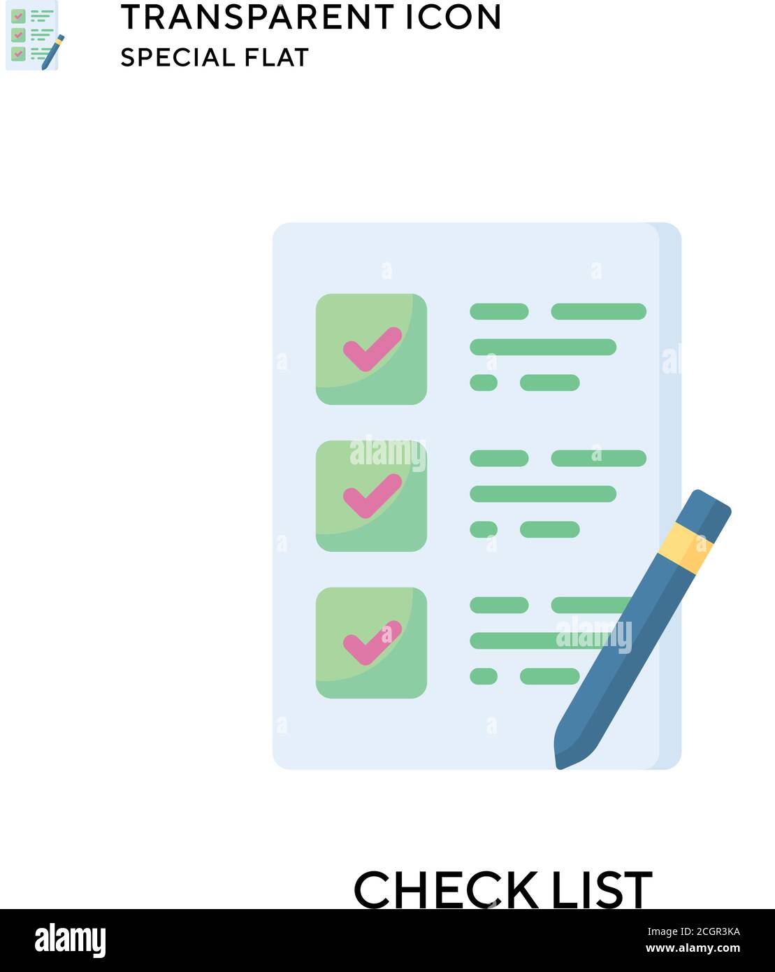Check list vector icon. Flat style illustration. EPS 10 vector Stock ...