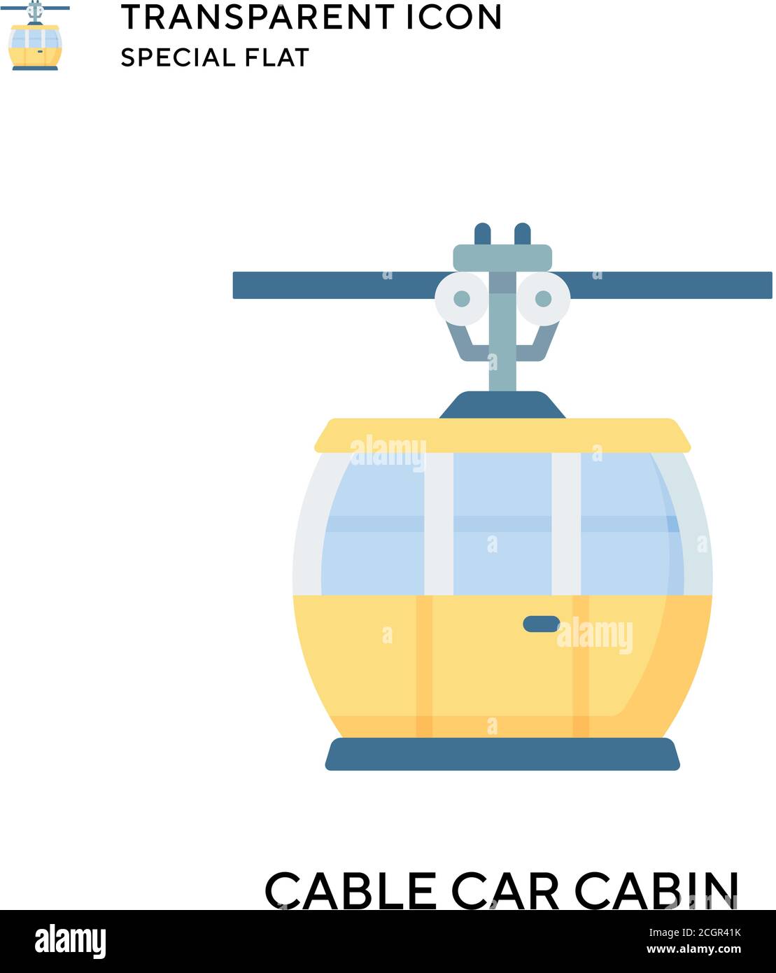 Cable car cabin vector icon. Flat style illustration. EPS 10 vector ...