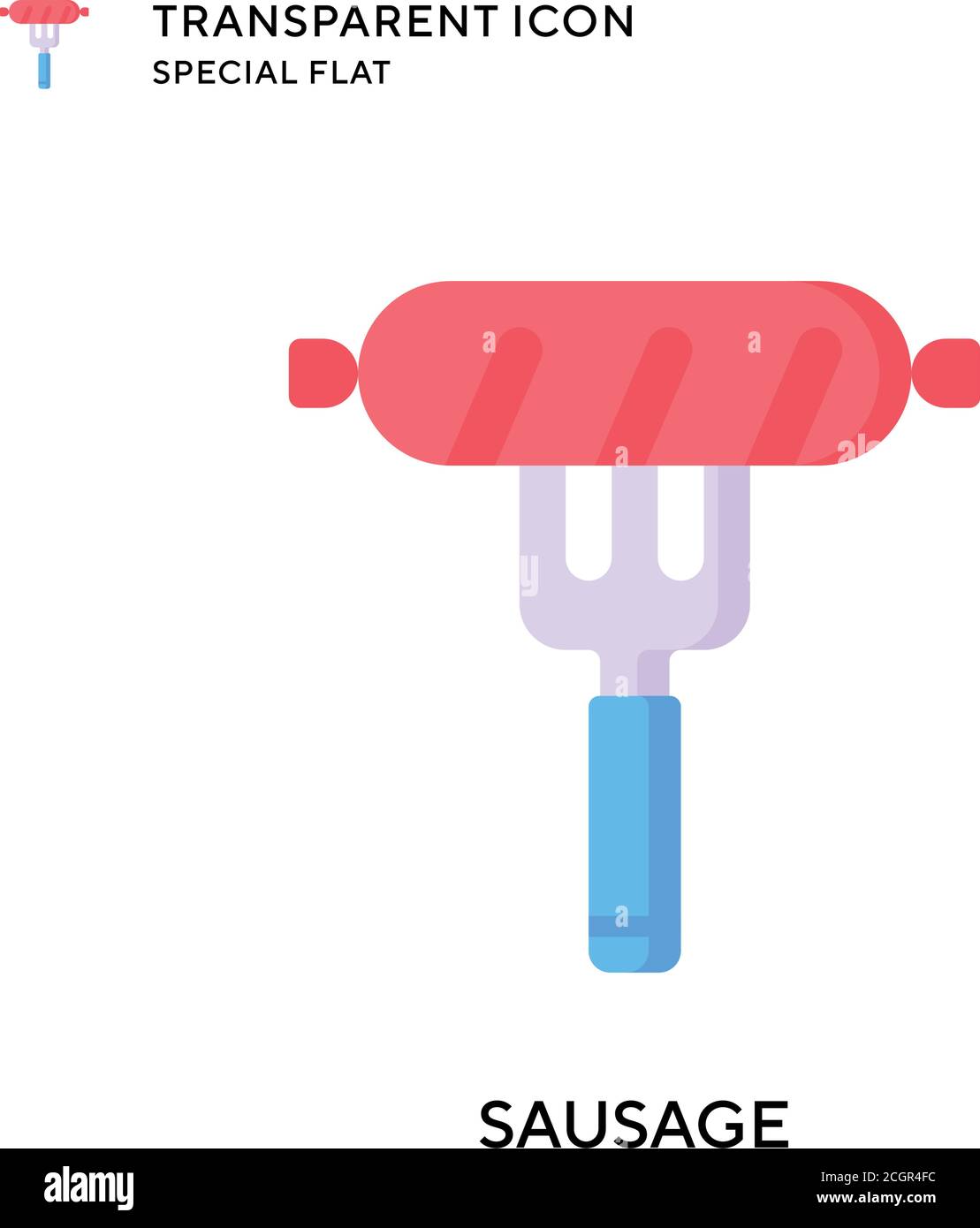Sausage vector icon. Flat style illustration. EPS 10 vector Stock ...