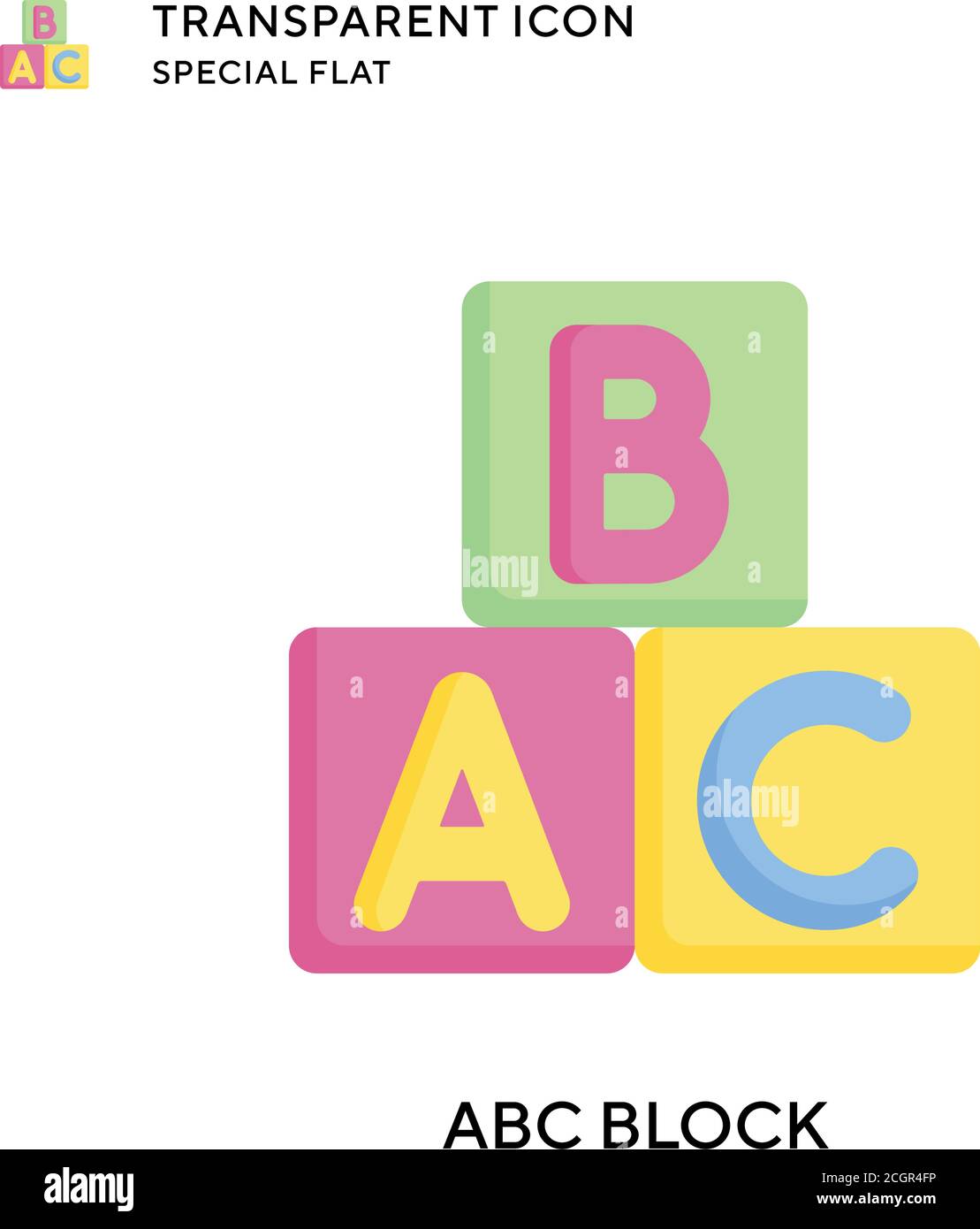 Abc block vector icon. Flat style illustration. EPS 10 vector Stock ...
