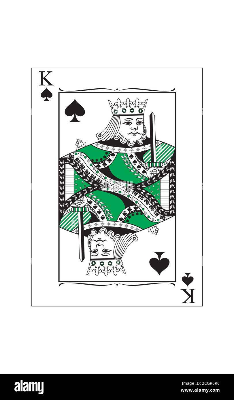 The beautiful card of the king of spades in classic style Stock Vector ...