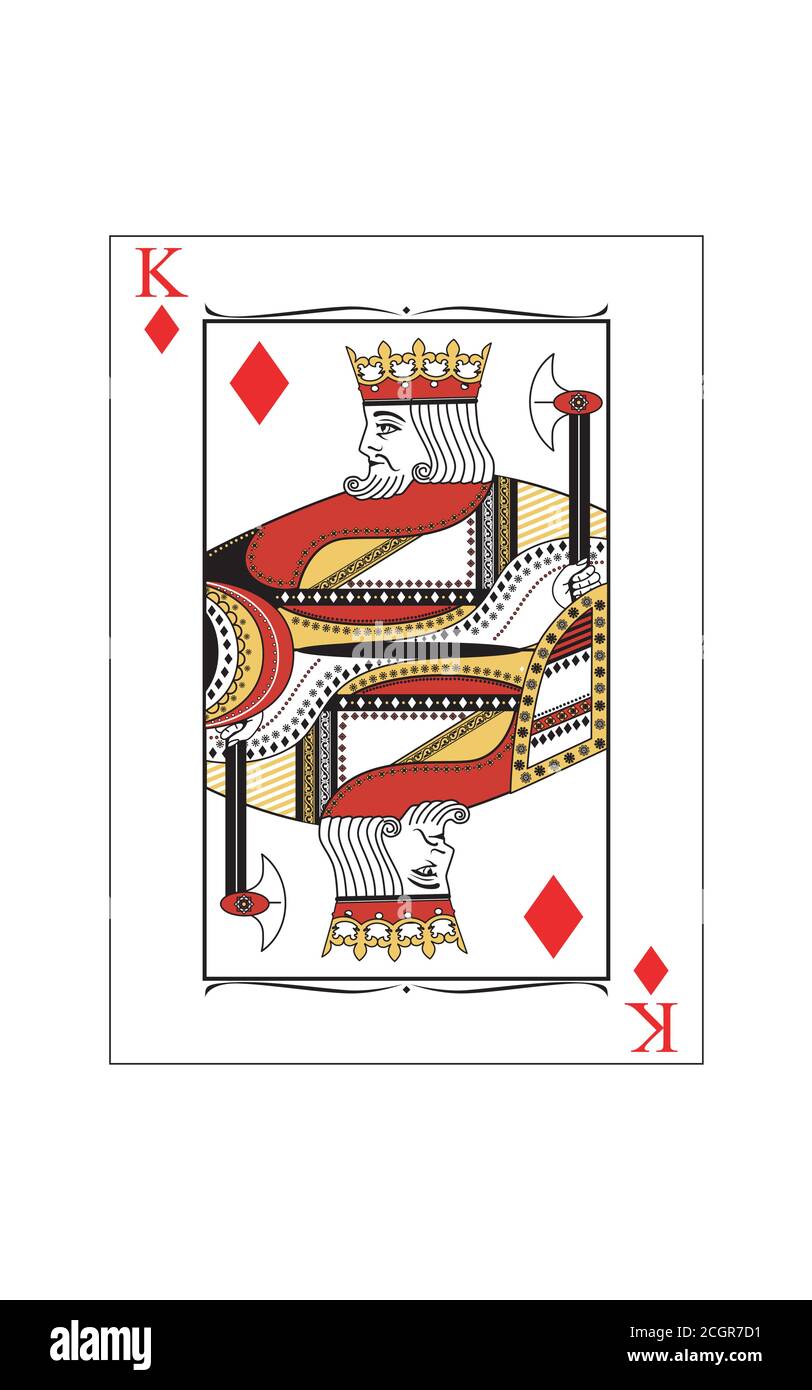 The beautiful card of the king of diamonds in classic style Stock ...