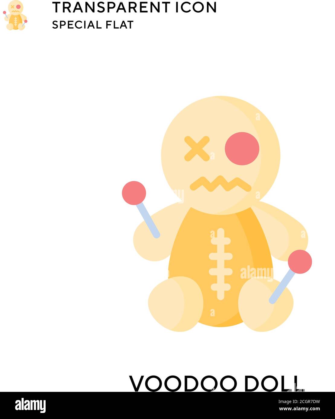 Voodoo doll vector icon. Flat style illustration. EPS 10 vector Stock ...