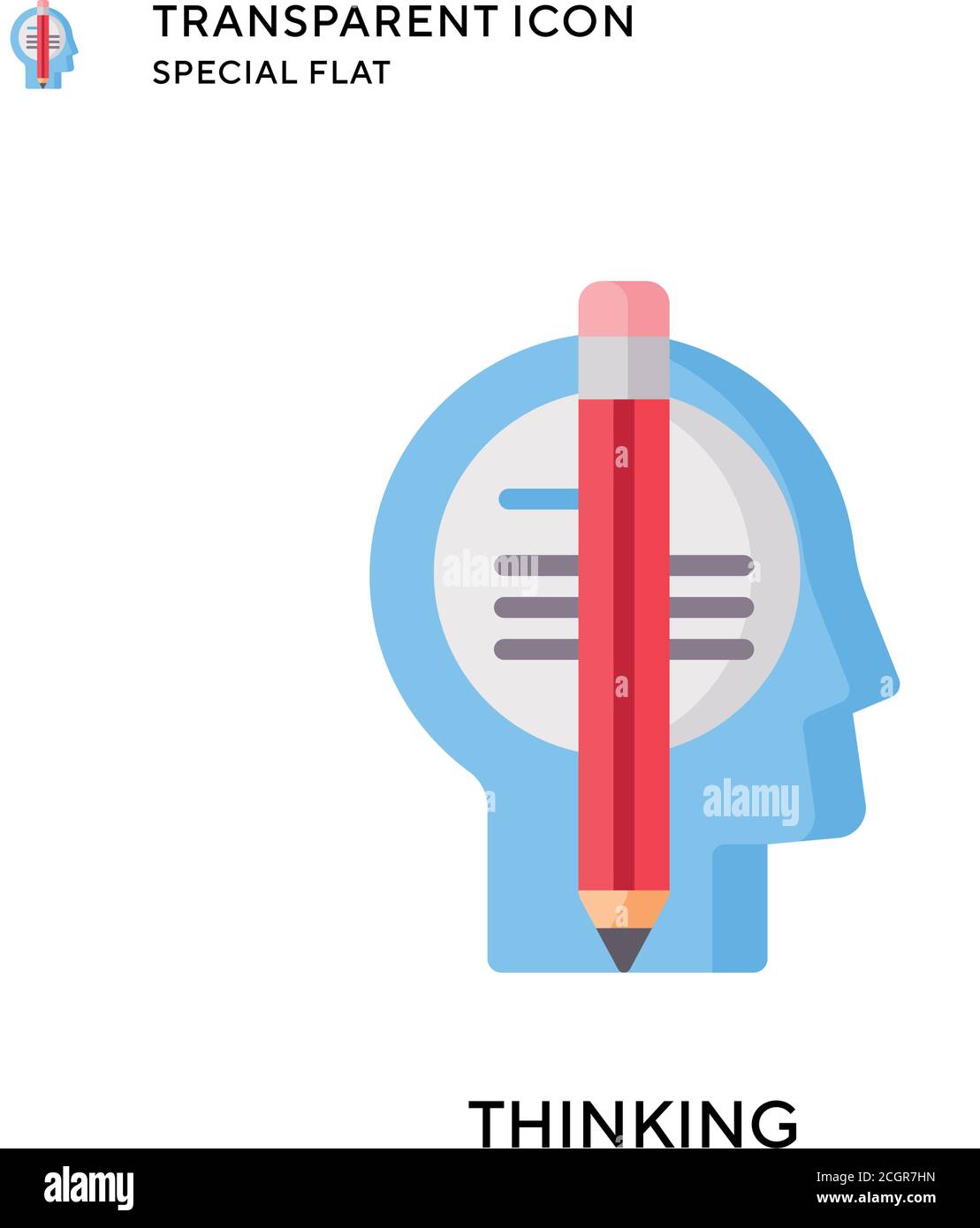 Thinking vector icon. Flat style illustration. EPS 10 vector Stock ...